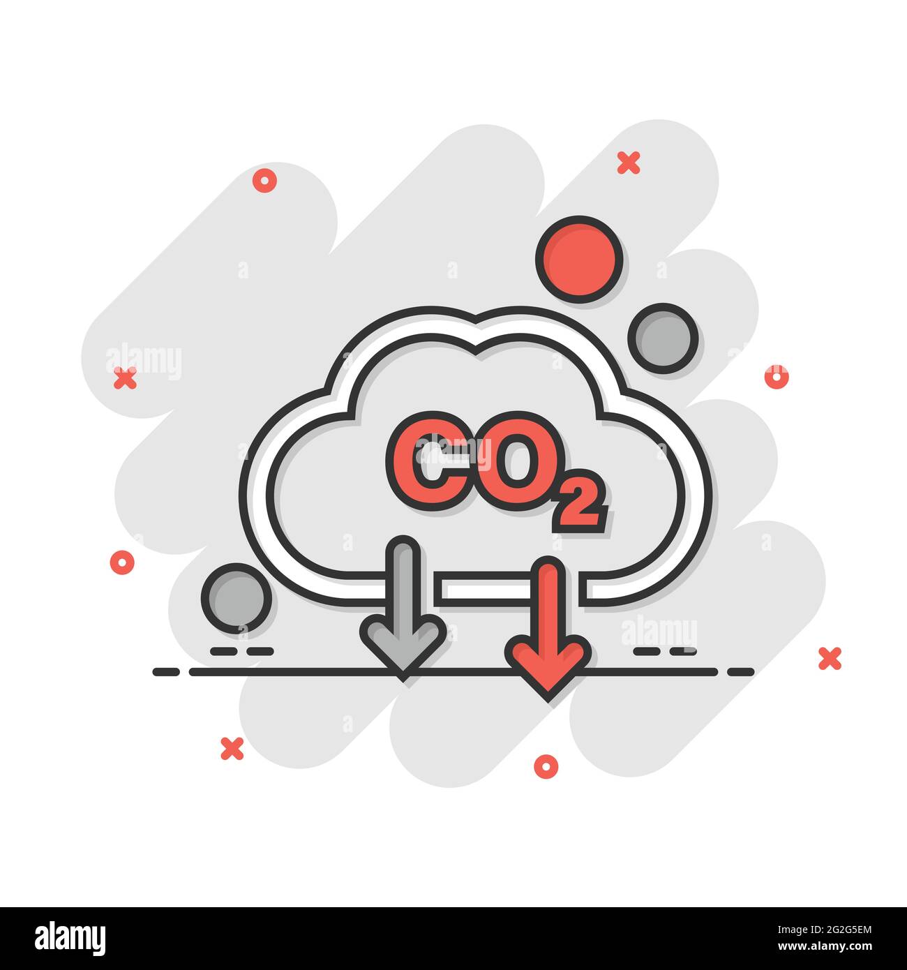 Co2 icon in comic style. Emission cartoon vector illustration on white ...