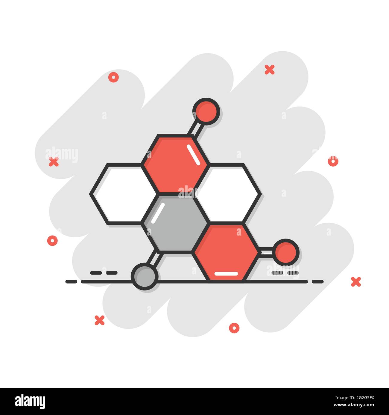 Science icon in comic style. Dna cell cartoon vector illustration on ...