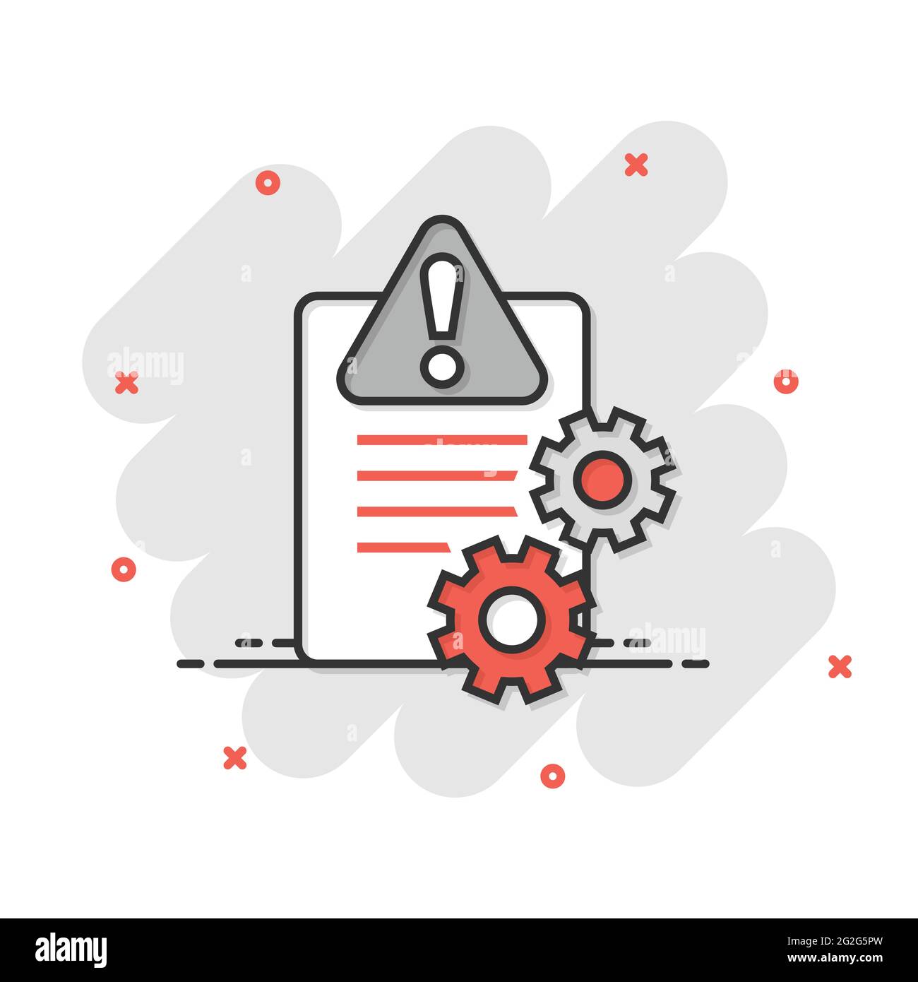 Document error icon in comic style. Broken report cartoon vector ...