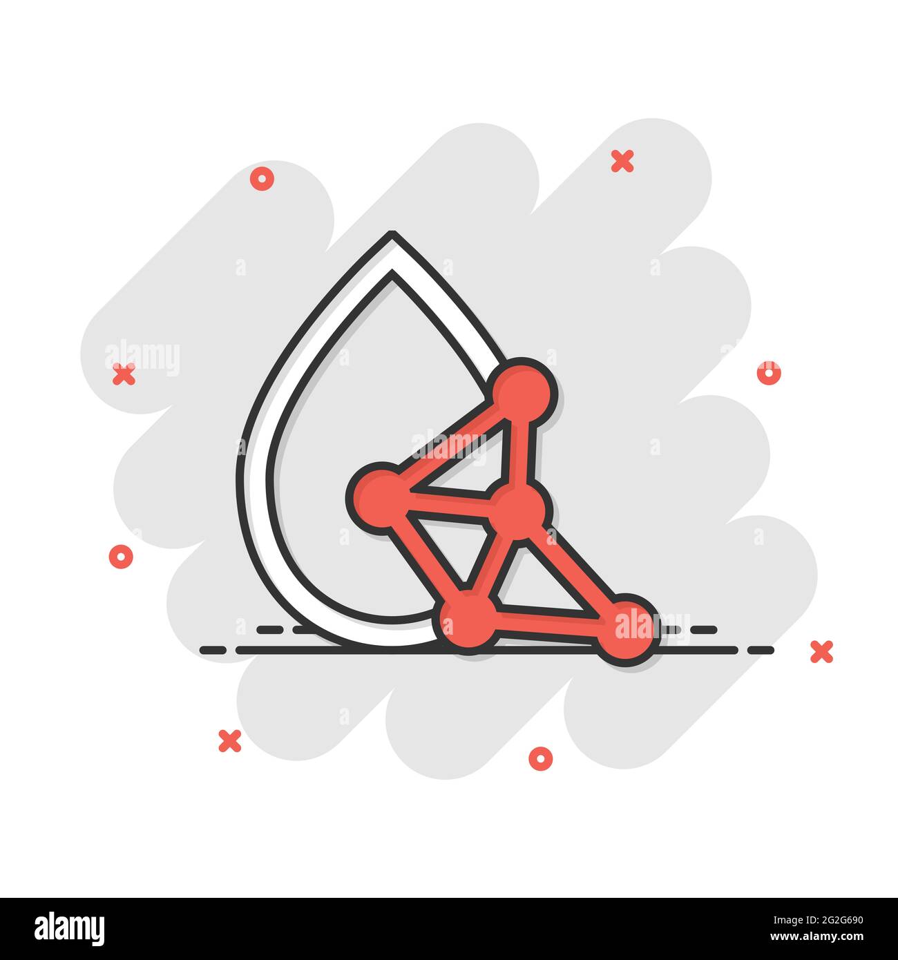 Acid molecule icon in comic style. Dna cartoon vector illustration on ...