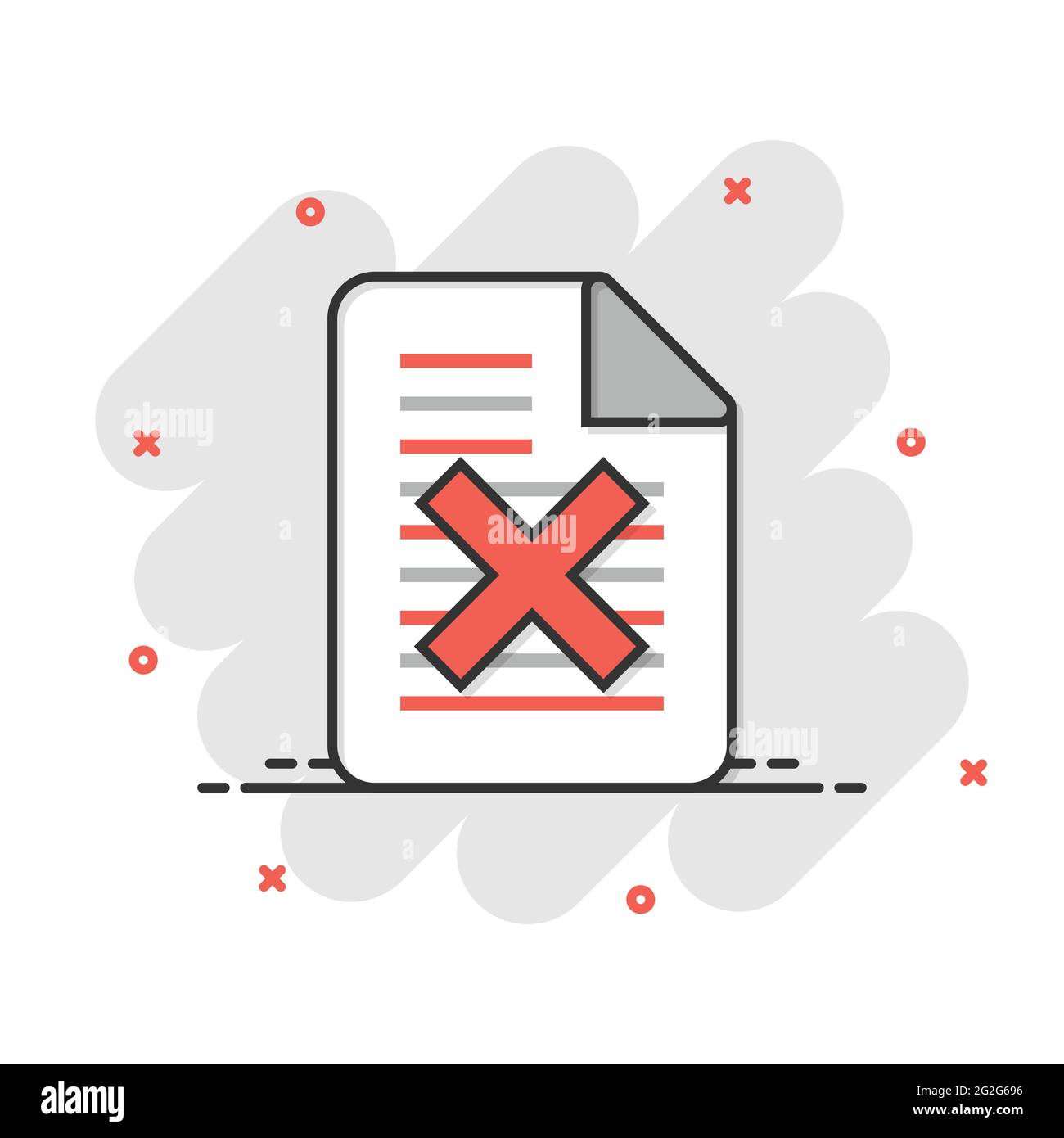Document error icon in comic style. Broken report cartoon vector ...