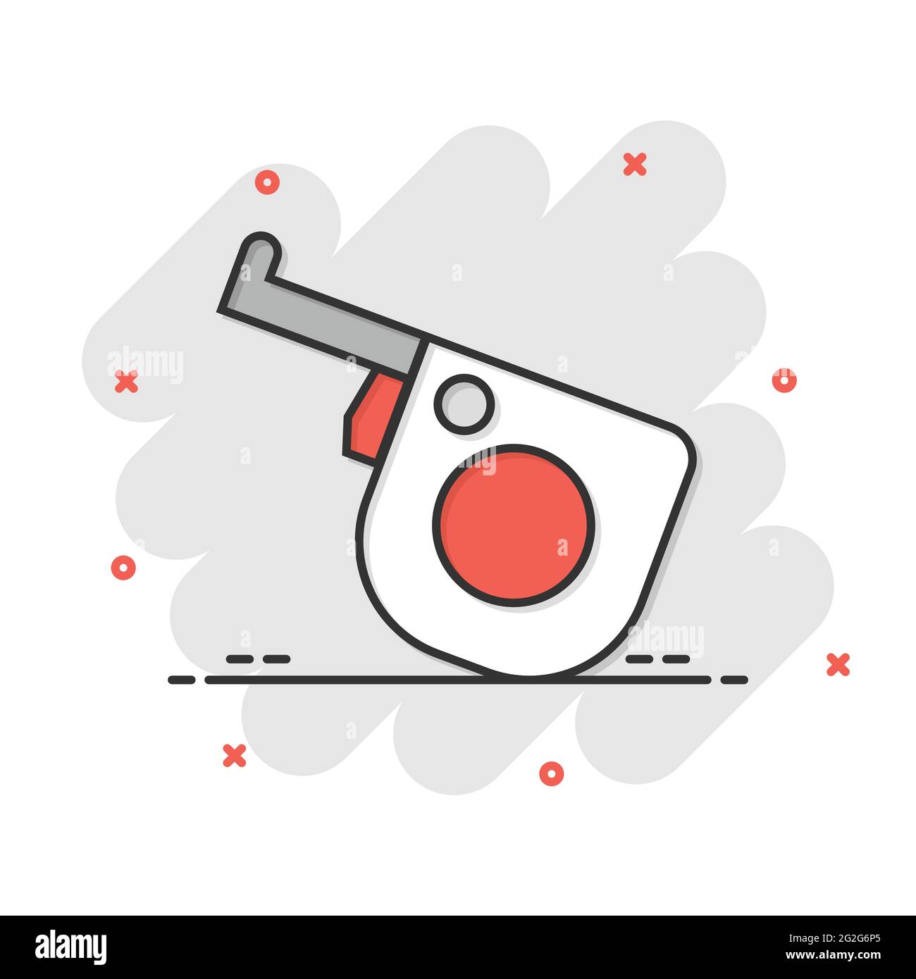 Measure tape icon in comic style. Ruler cartoon sign vector ...