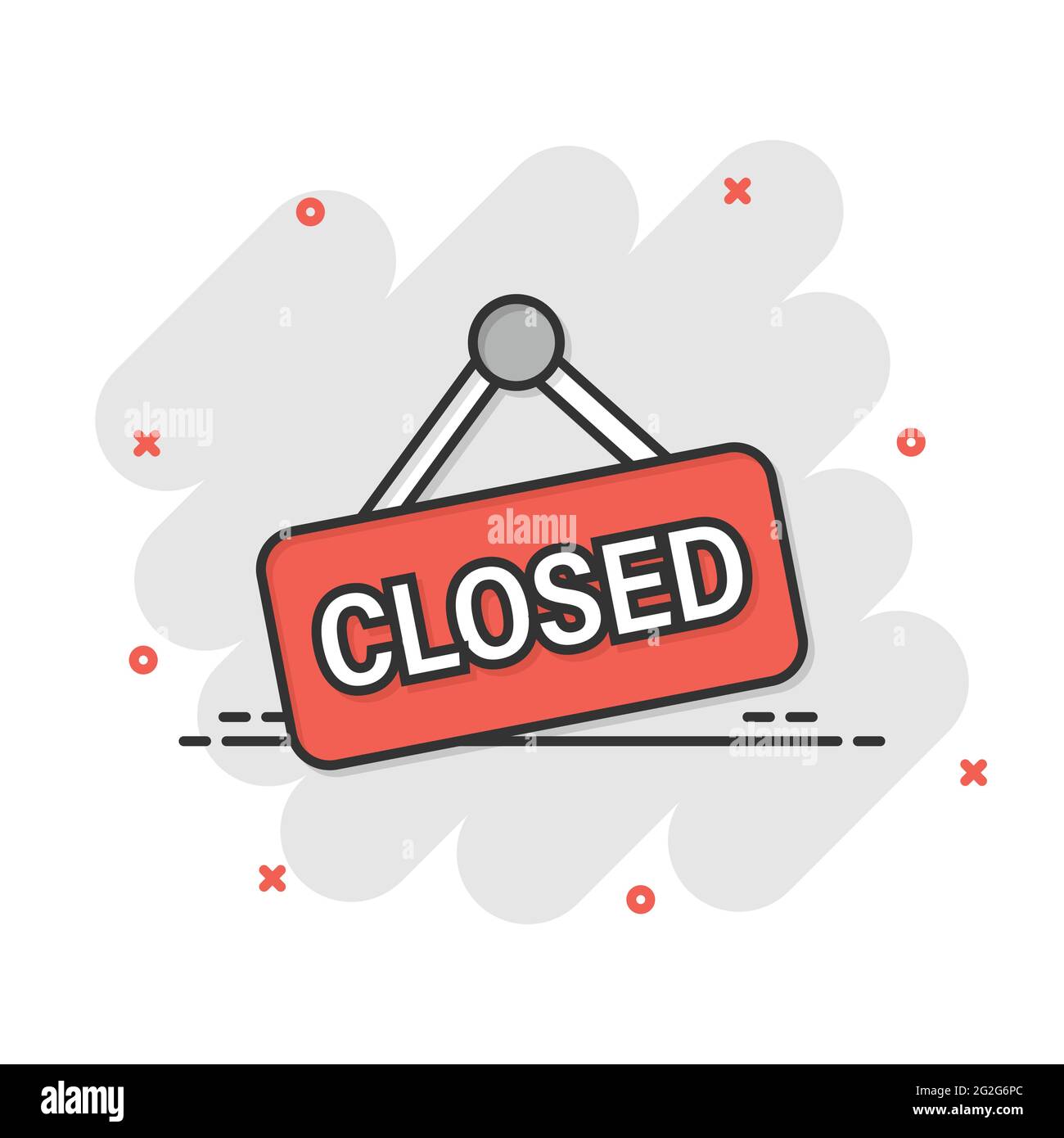Closed sign icon in comic style. Accessibility cartoon vector ...