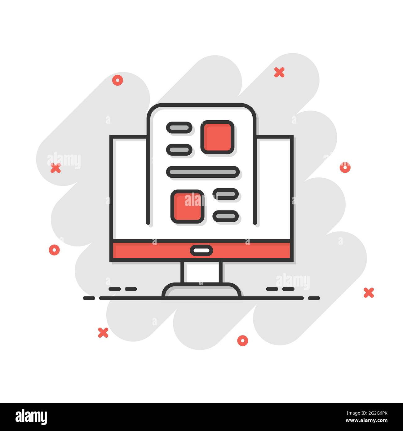 Blogging icon in comic style. Social media communication cartoon vector ...