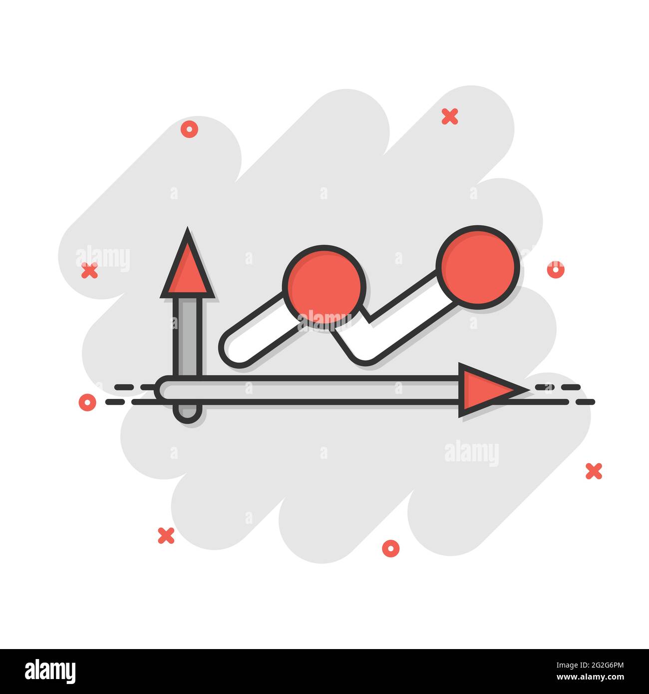Market trend icon in comic style. Financial growth cartoon vector ...