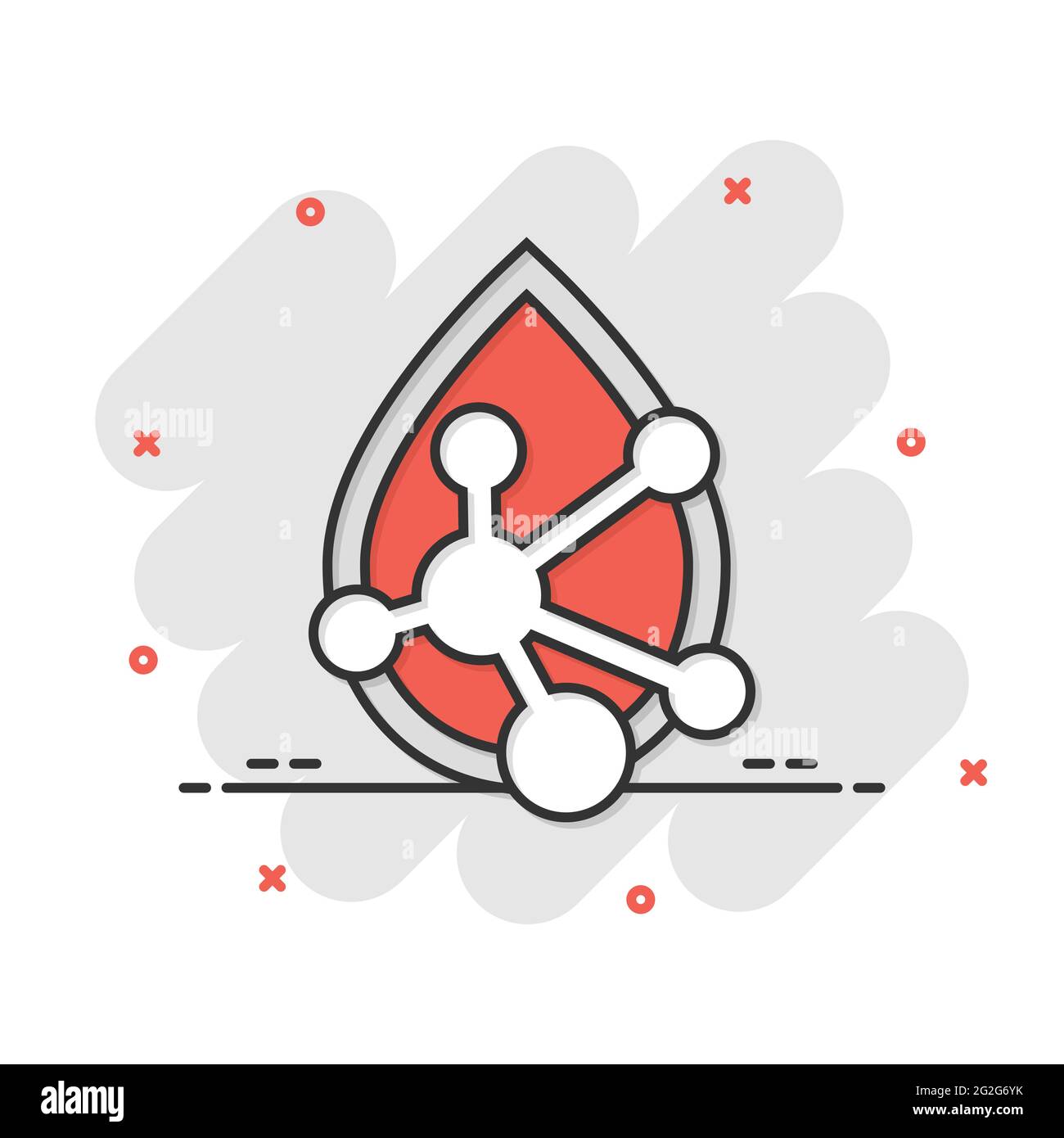 Acid molecule icon in comic style. Dna cartoon vector illustration on ...