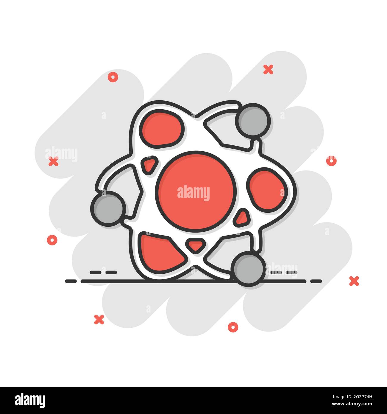 Science icon in comic style. Dna cell cartoon vector illustration on ...