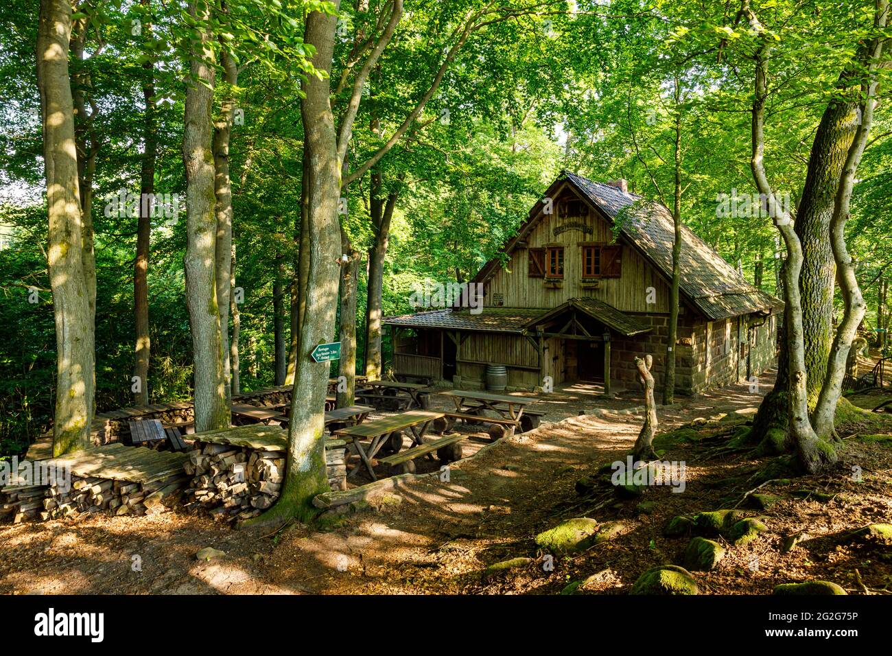 Mountain Hut at the Devils Pulpit at Bad Sooden Allendorf in Germany ...