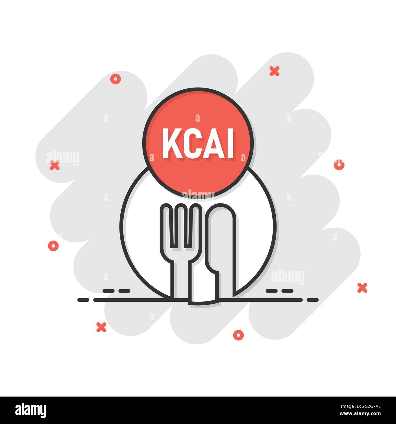 Kcal icon in comic style. Diet cartoon vector illustration on white ...