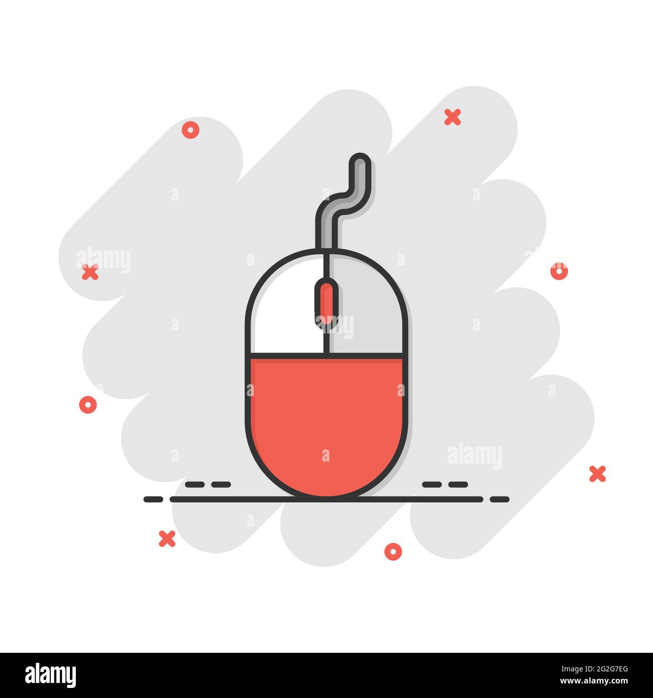 Computer mouse icon in comic style. Cursor cartoon vector illustration ...