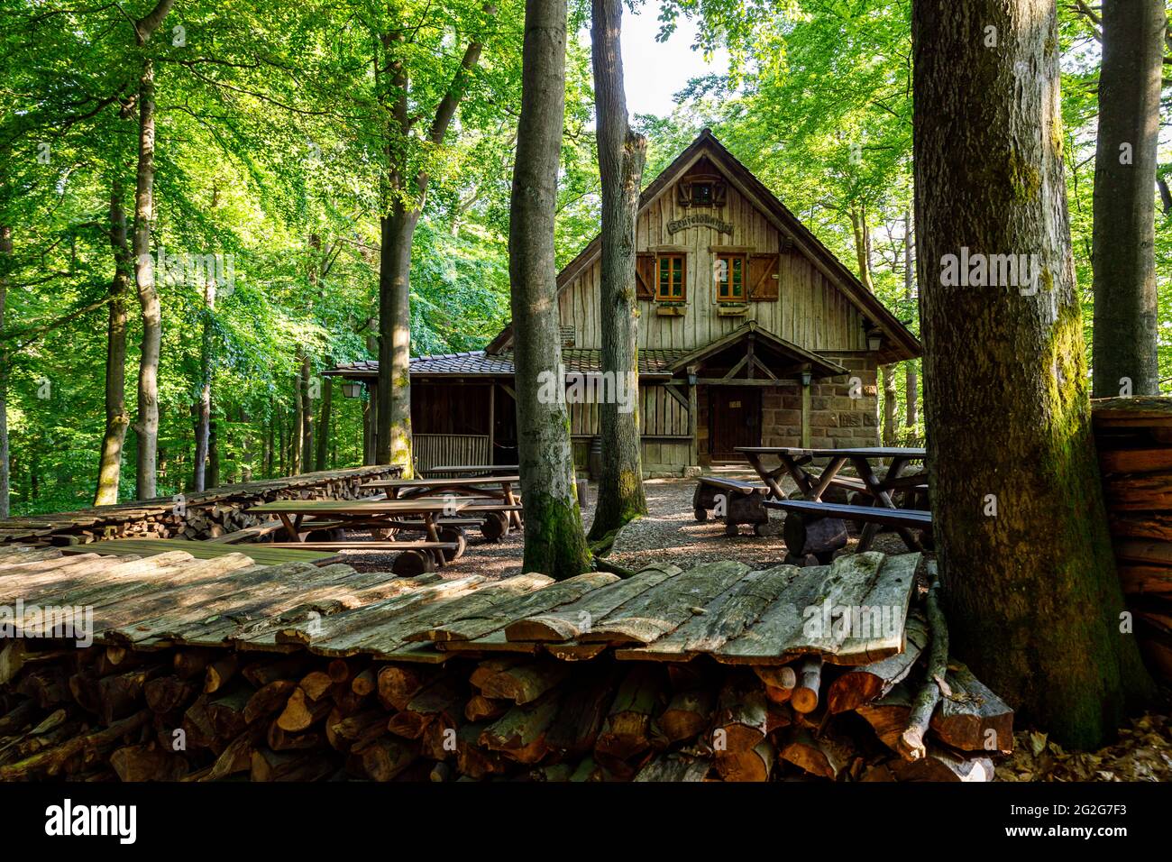 Mountain Hut at the Devils Pulpit at Bad Sooden Allendorf in Germany ...