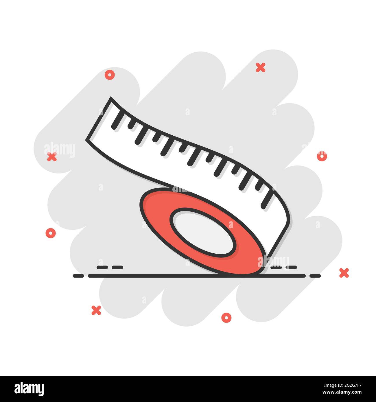 Measure tape icon in comic style. Ruler cartoon sign vector ...