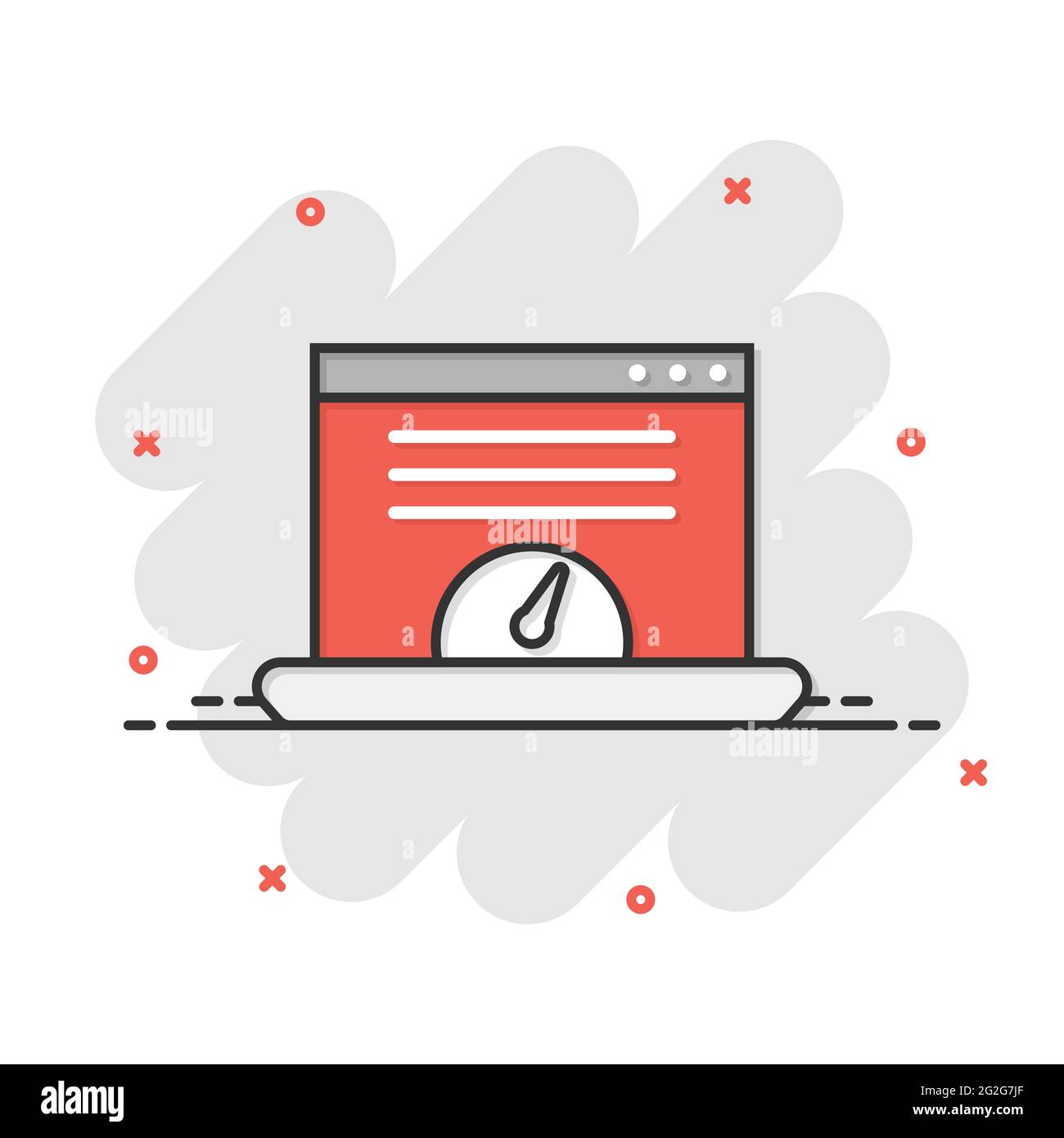 Dashboard icon in comic style. Finance analyzer cartoon vector ...