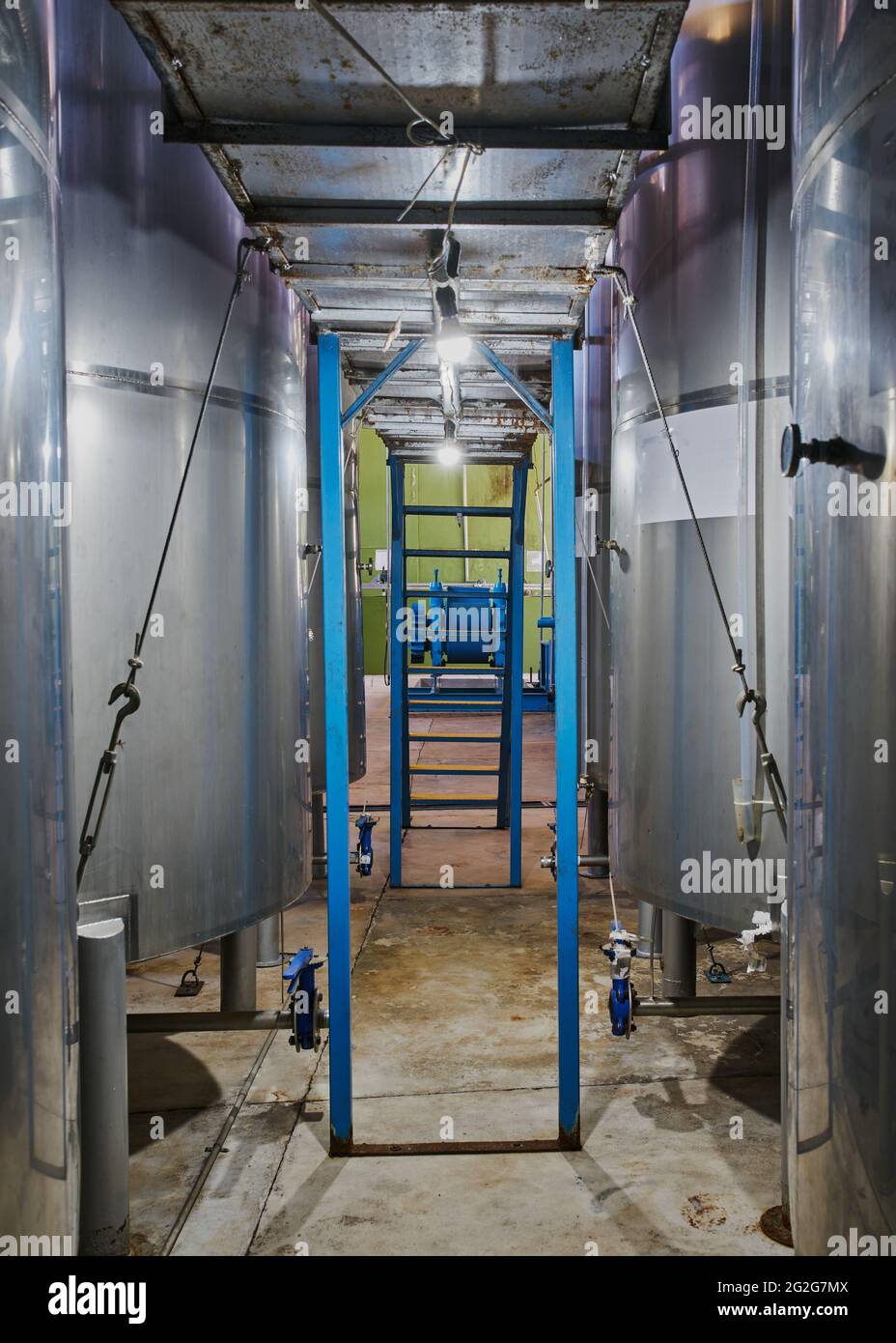 Stainless steel storage tanks to store tequila and other spirits Stock ...