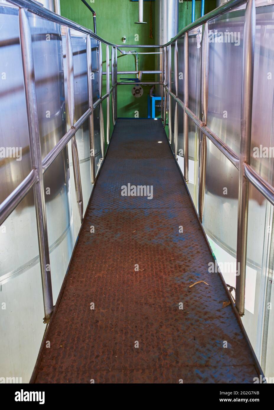 Stainless steel storage tanks to store tequila and other spirits Stock ...