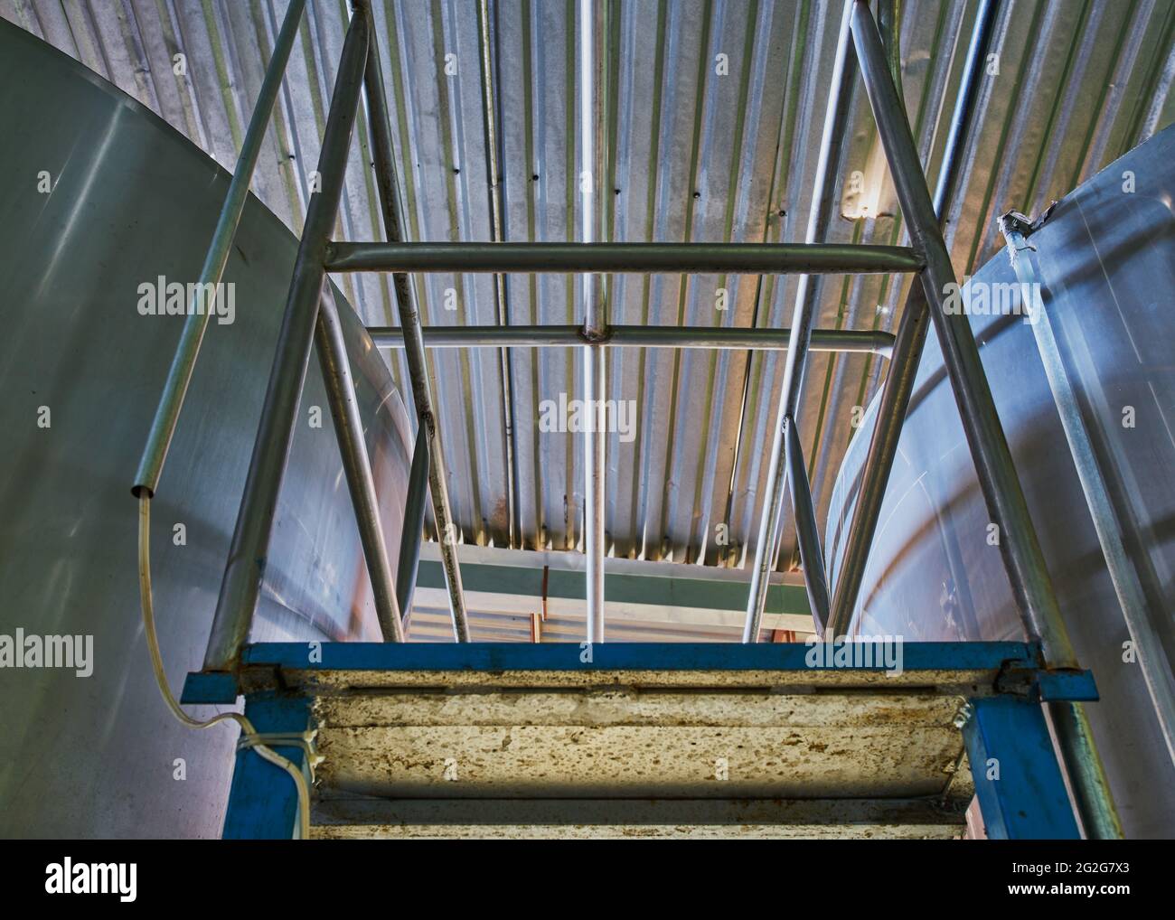 Stainless steel storage tanks to store tequila and other spirits Stock ...