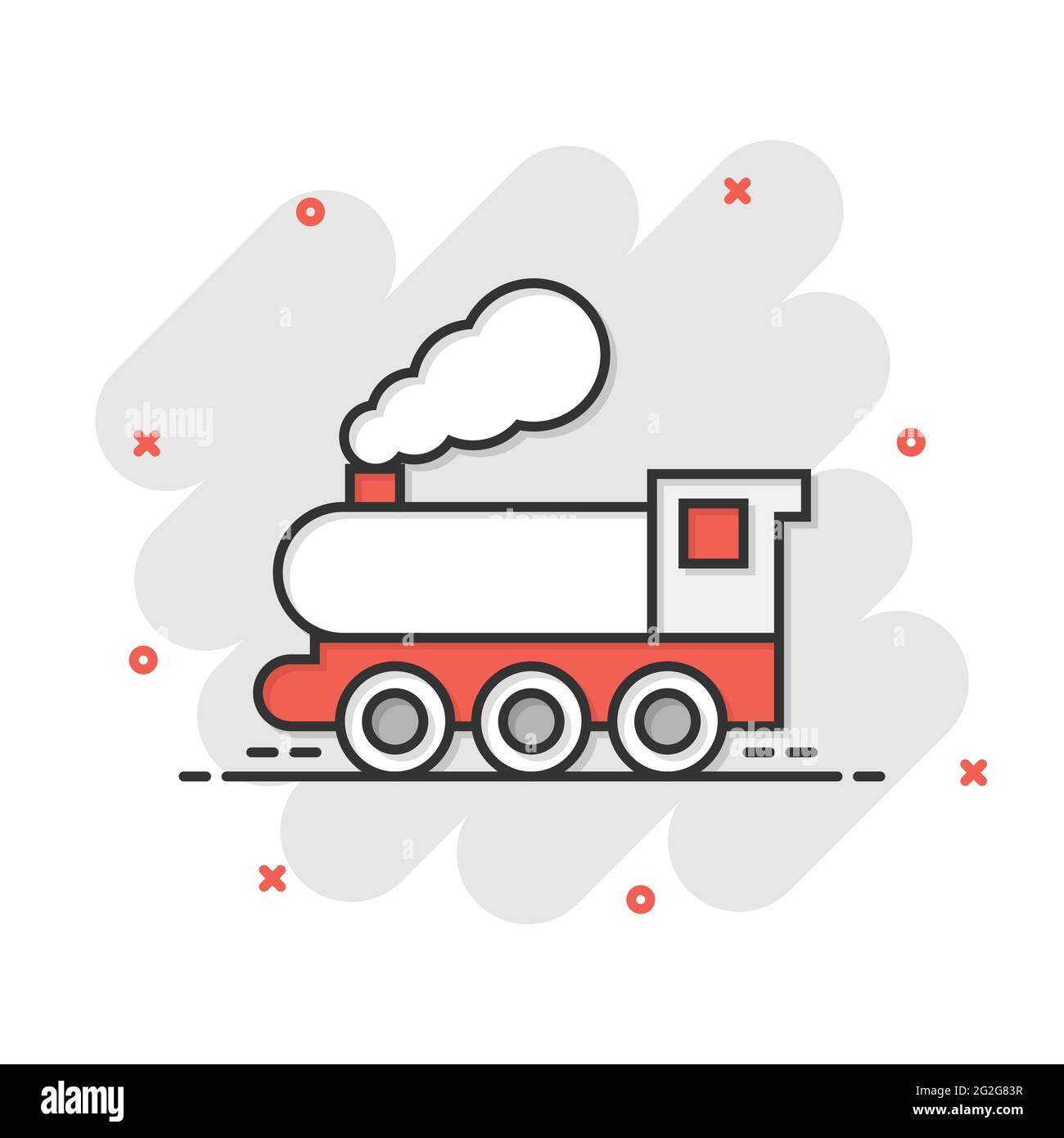 Metro icon in comic style. Train subway cartoon vector illustration on ...