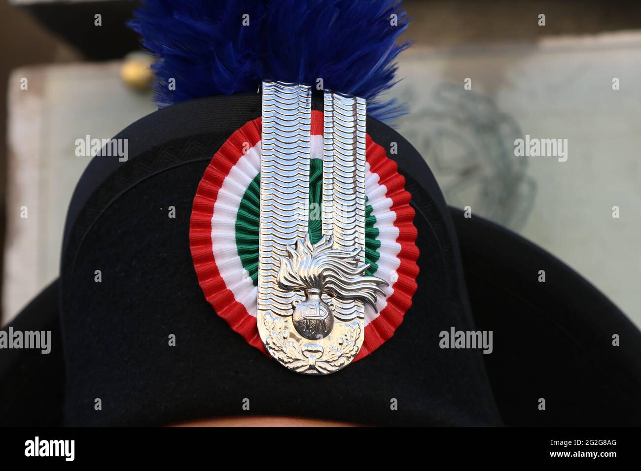 Hat of the ceremonial uniform of the Carabinieri military corps ...