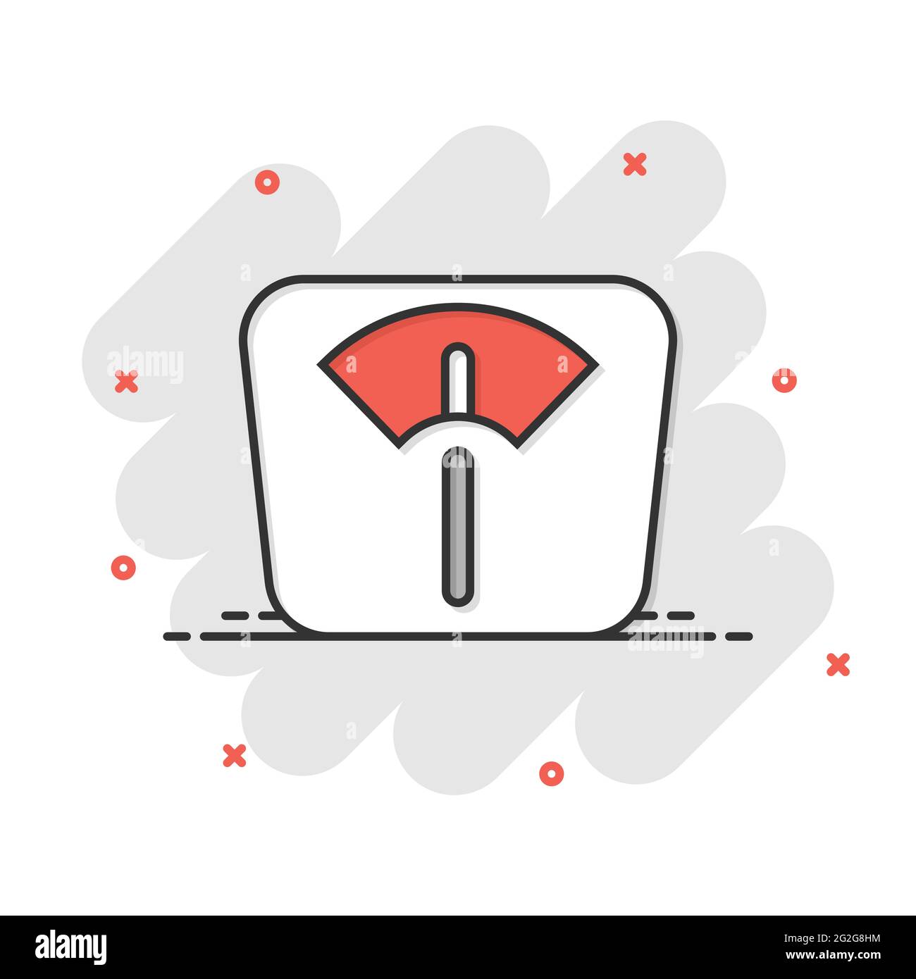 Scale icon in comic style. Balance cartoon vector illustration on white ...