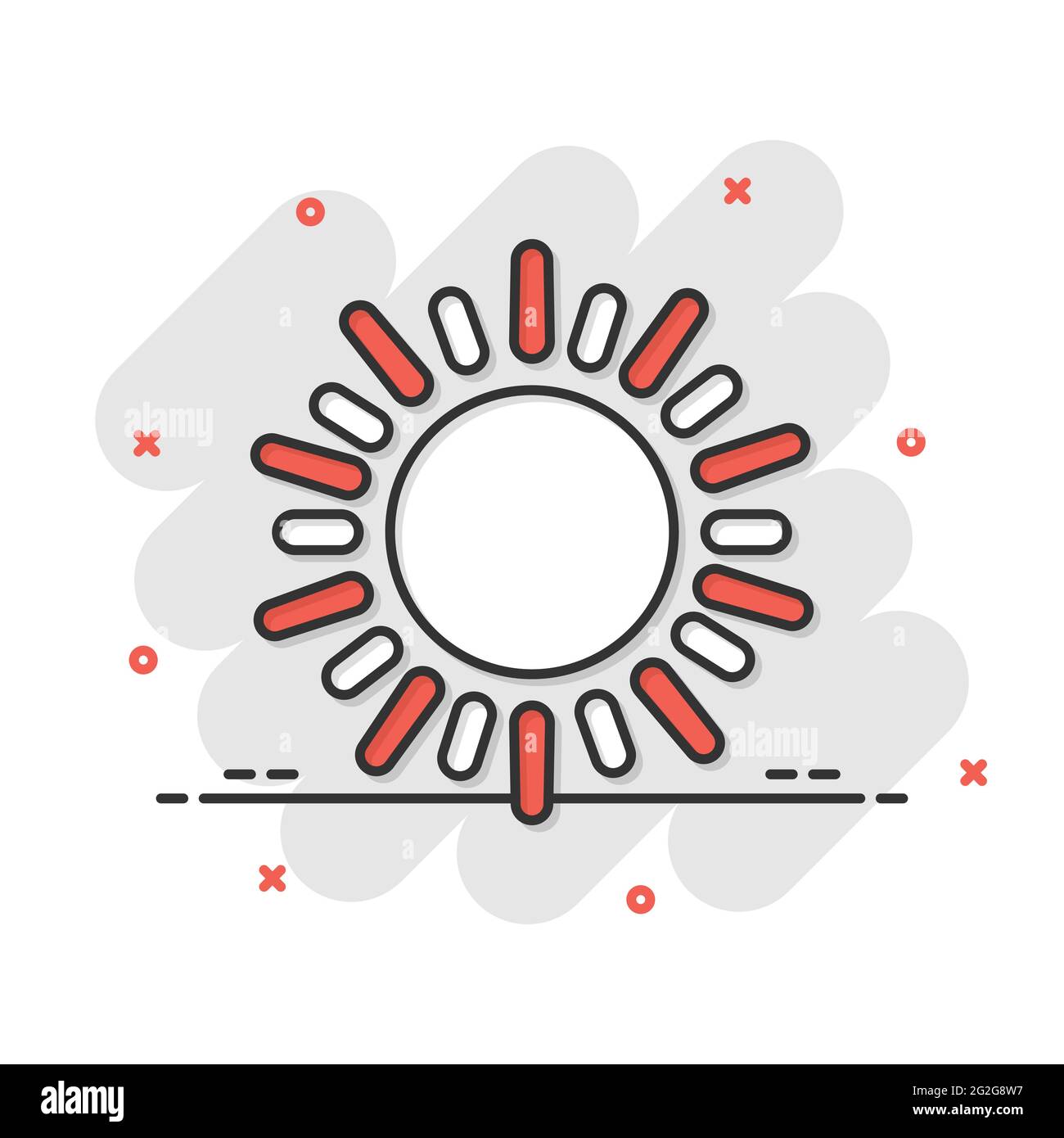 Sun icon in comic style. Sunlight cartoon sign vector illustration on ...