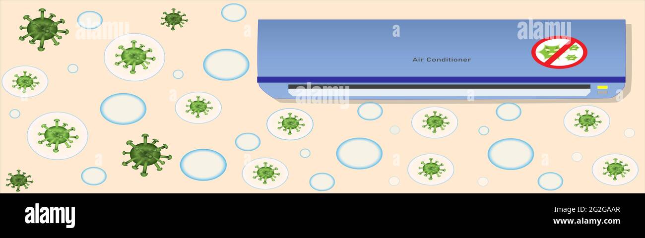 The room was prevented virus by air purification Stock Photo - Alamy