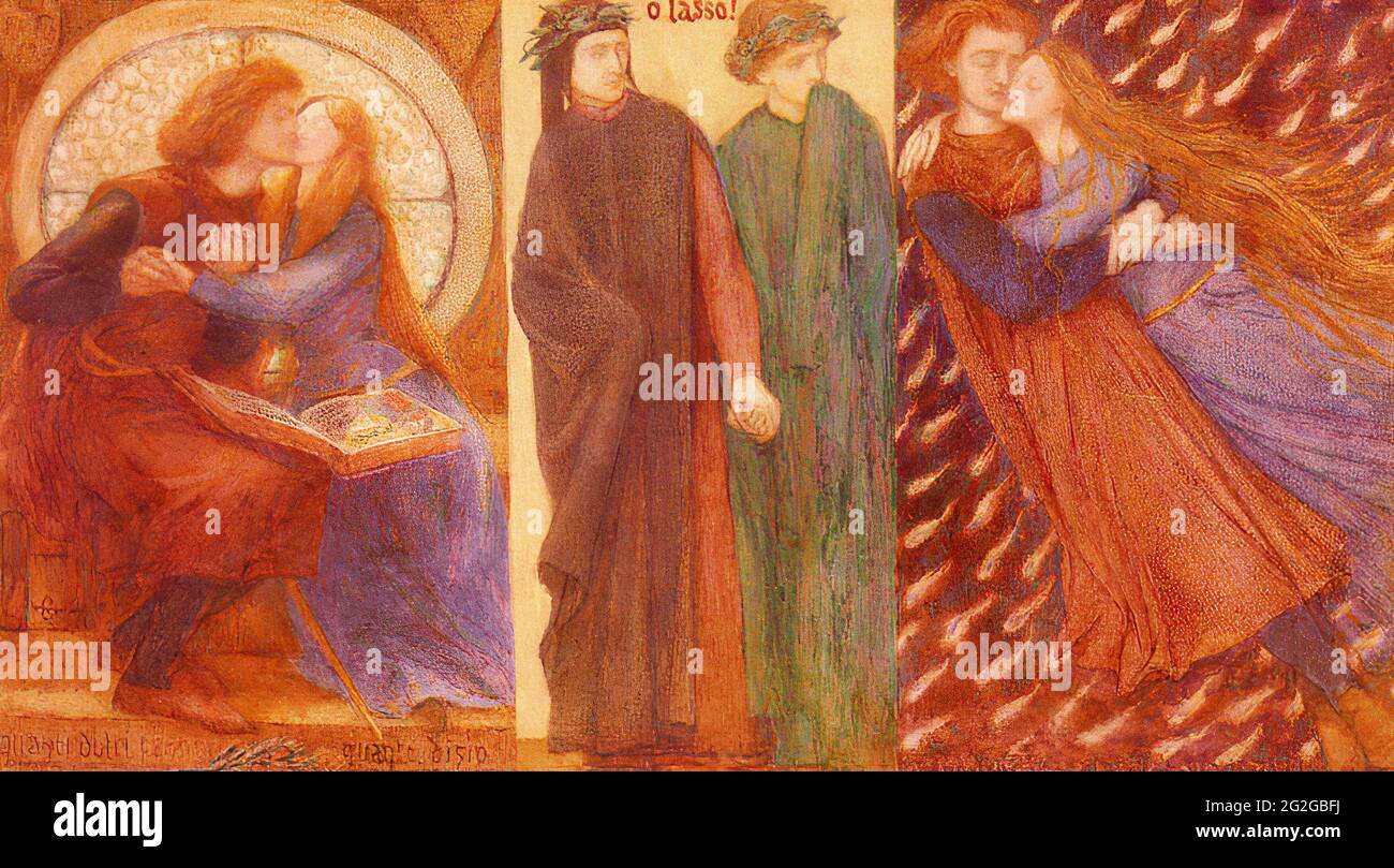 Dante Gabriel Rossetti - Paolo Francesca Da Rimini 1855 Stock Photo - Alamy