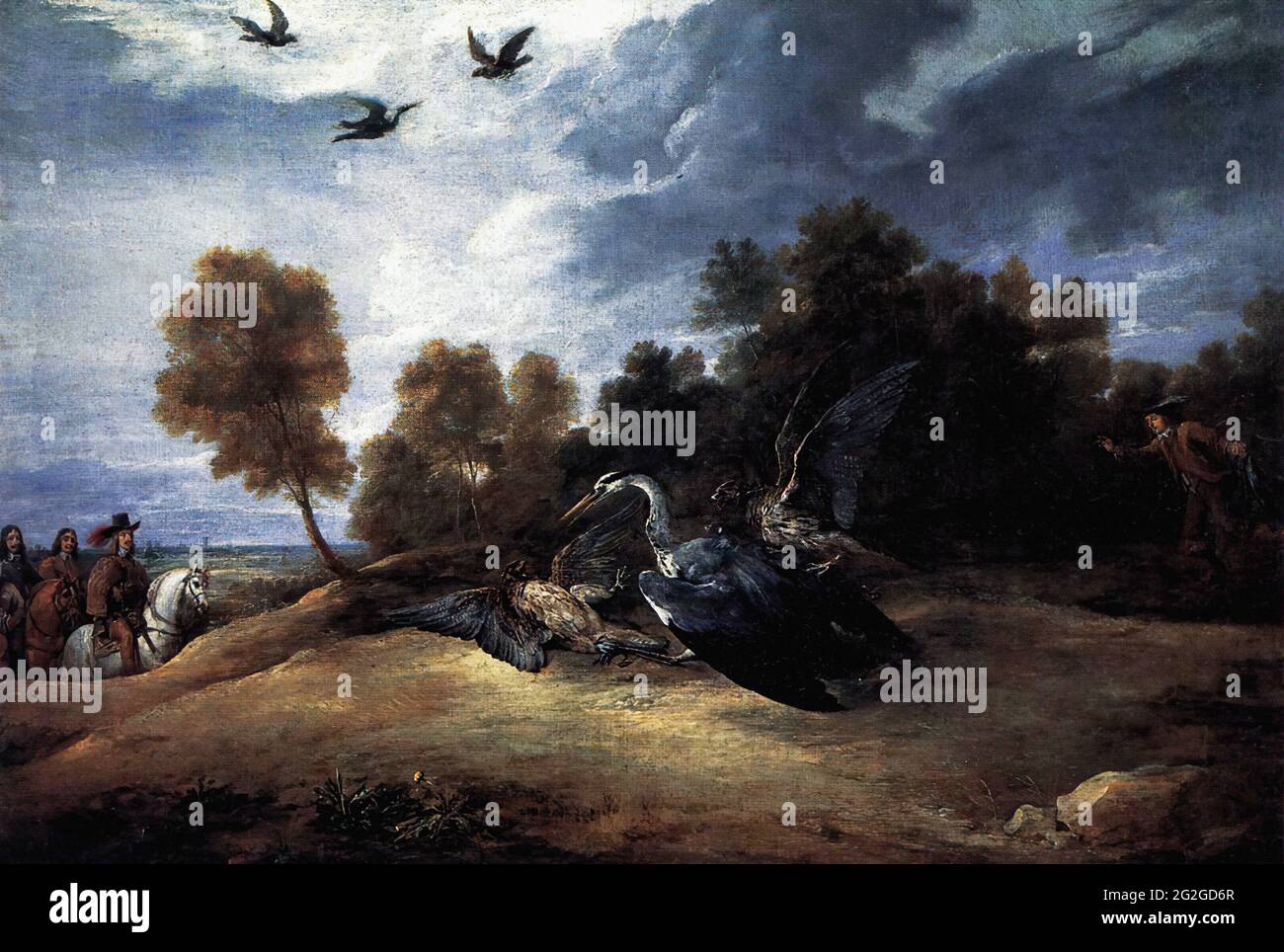 David Teniers - Heron Hunting with Archduke Leopold Wilhelm C 1654 ...