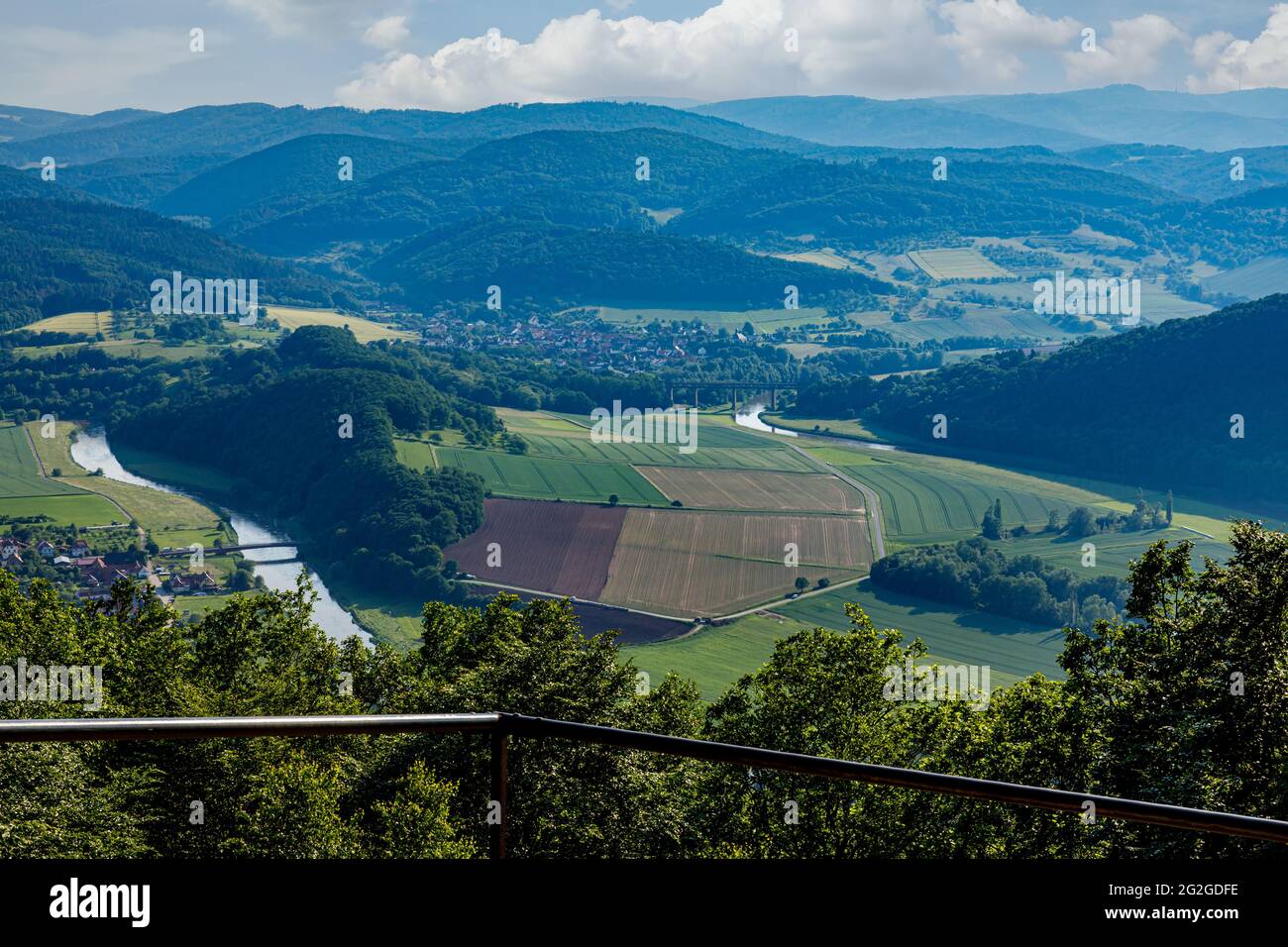 View from the Devils pulpit rock into the Werra River Valley between ...