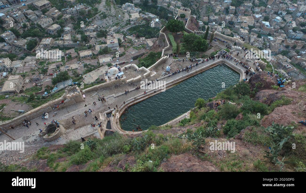 Taiz / Yemen - 06 Sep 2018 : Yemenis picnic in the historic castle of ...