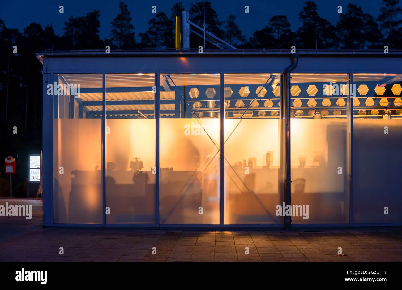 Rest stop at night Stock Photo - Alamy