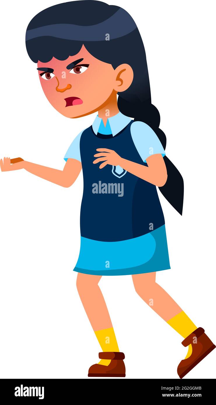 dissatisfied girl screaming and chaise somebody cartoon vector Stock ...