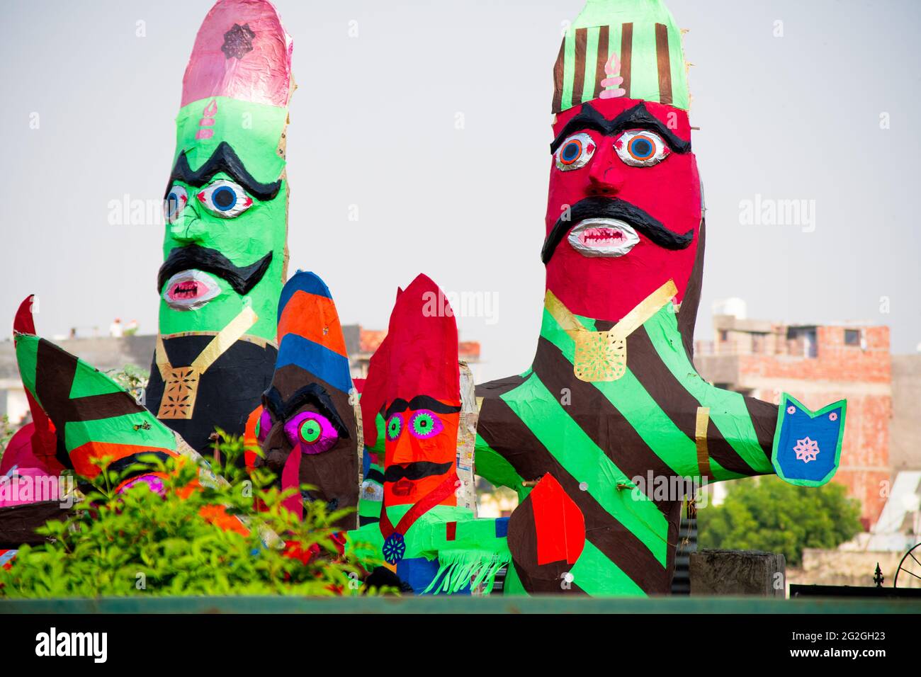 huge paper mache effigies of ravan ravana the demon king burnt during ...