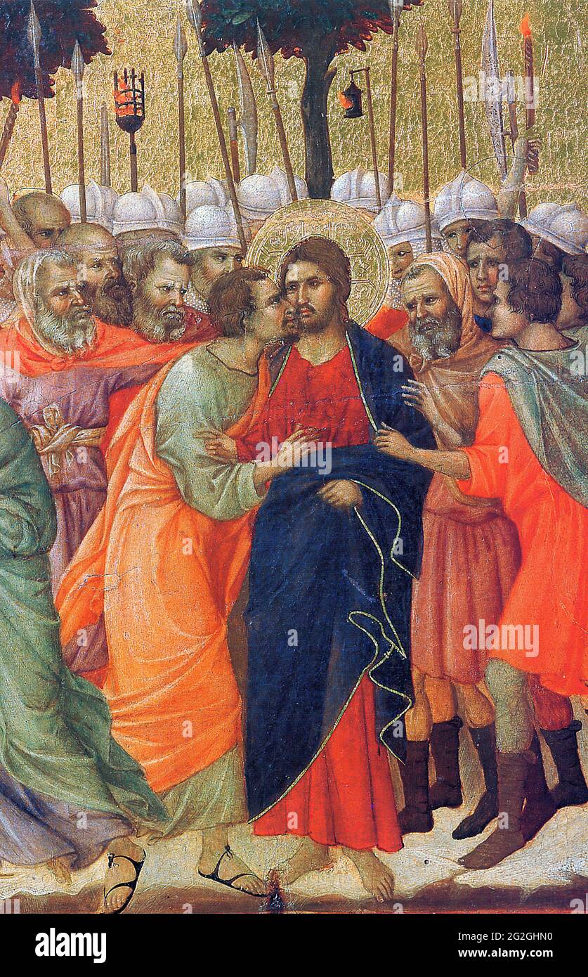 Duccio DI Buoninsegna - Arrest Christ Fragment 1311 Stock Photo - Alamy