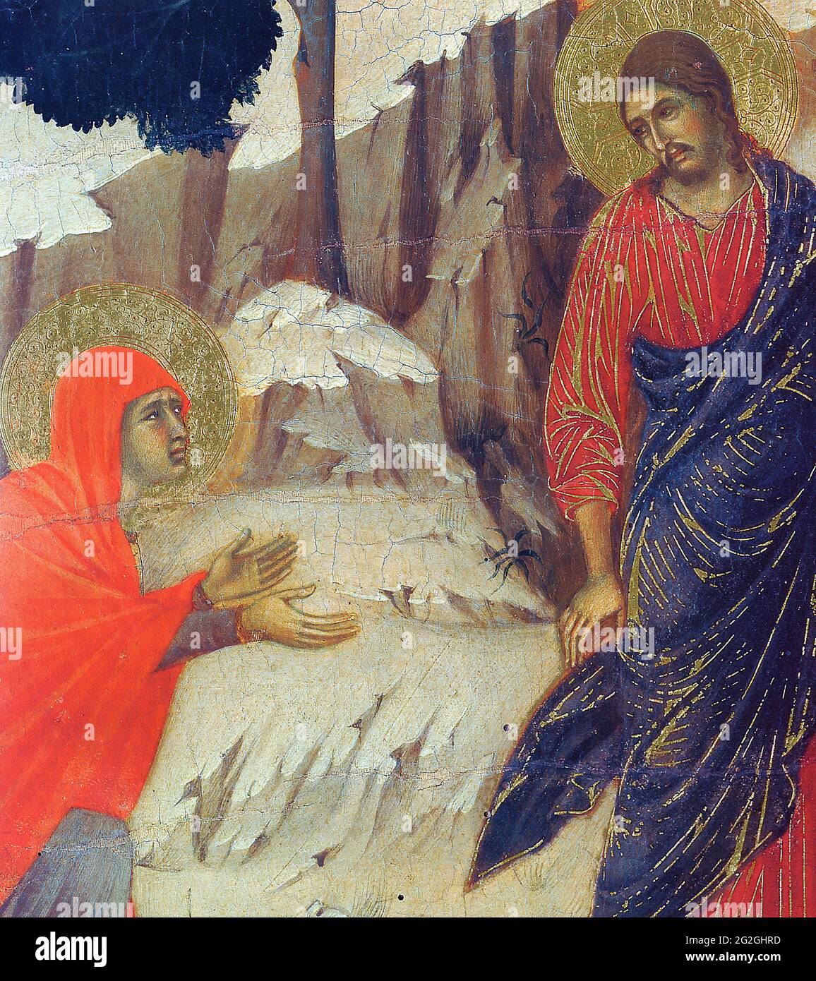 Duccio DI Buoninsegna - Christ Appearing Mary Magdalene Fragment 1311 Stock Photo - Alamy