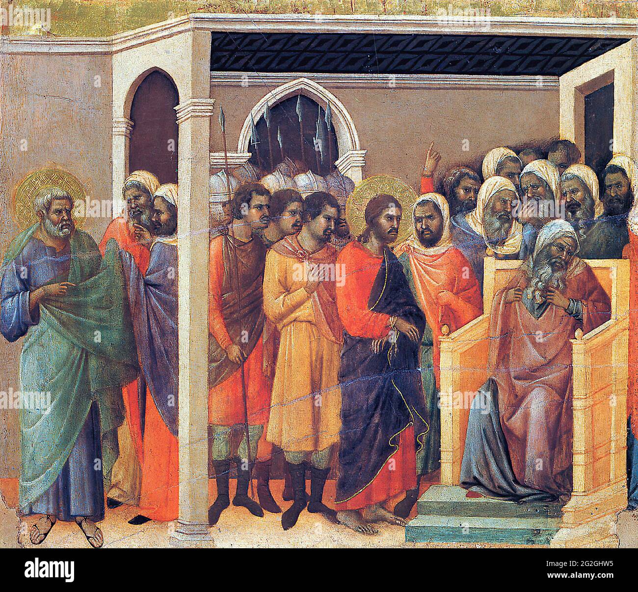 Duccio DI Buoninsegna - Christ Before Caiaphas 1311 Stock Photo - Alamy