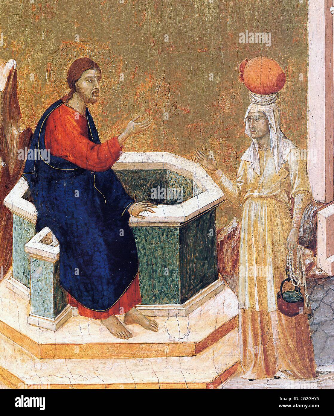 Duccio DI Buoninsegna - Christ Samaritan Woman Fragment 1311 Stock Photo - Alamy