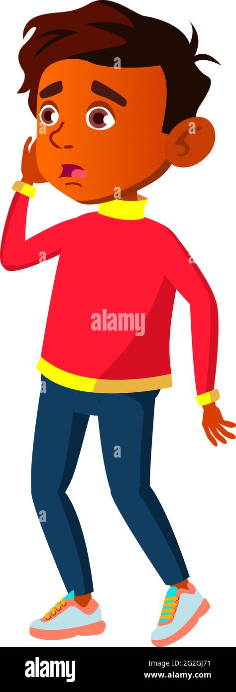 shocked asian boy lost phone on street cartoon vector Stock Vector ...