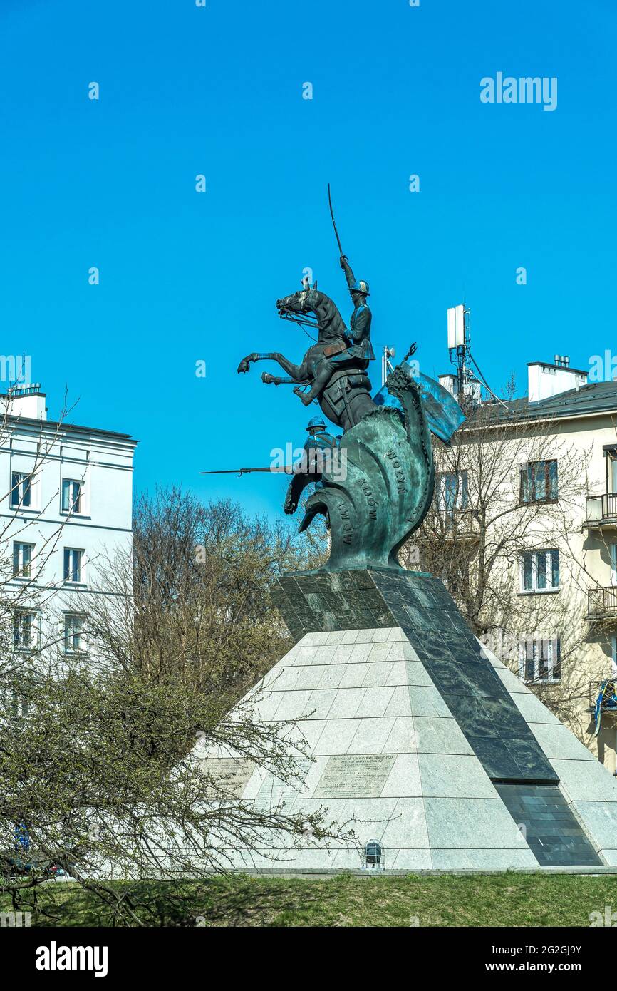 Poland, Warsaw: Memorial commemorates the Blue Army formed in France ...