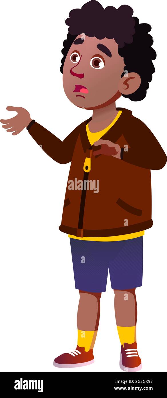 shocked schoolboy saw highest mountain cartoon vector Stock Vector ...