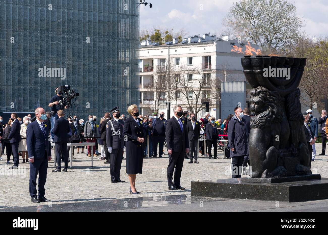 Warsaw, Poland - April 19th, 2021: President Andrzej Duda of Poland and ...