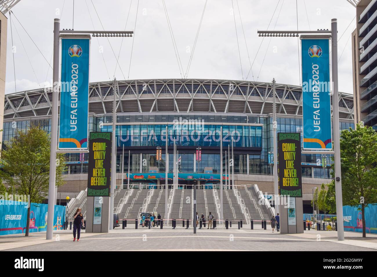 London, United Kingdom. 11th June, 2021. UEFA Euro 2020 banners and ...