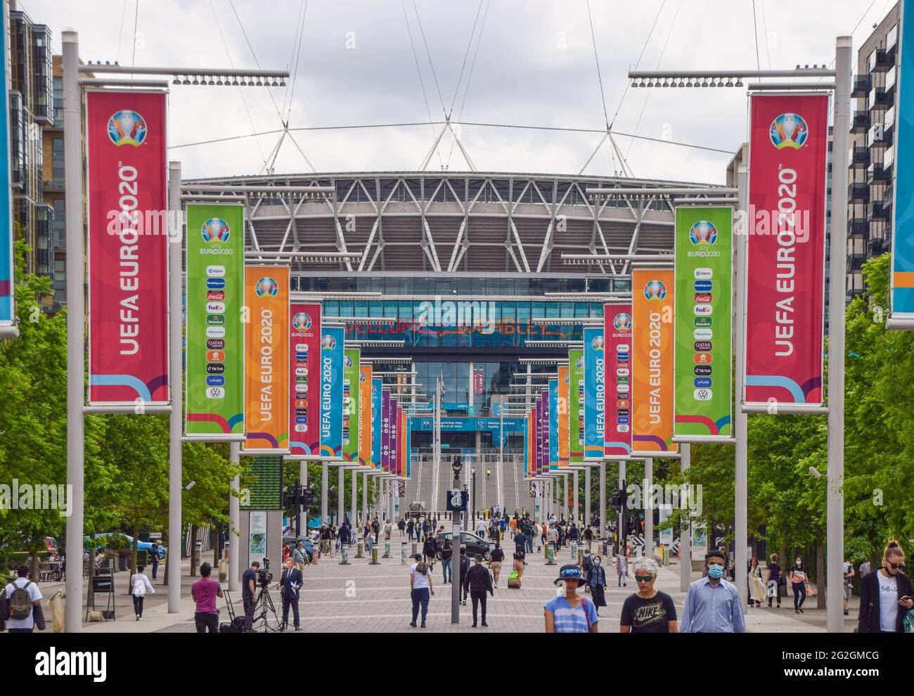 London, United Kingdom. 11th June, 2021. UEFA Euro 2020 banners and ...