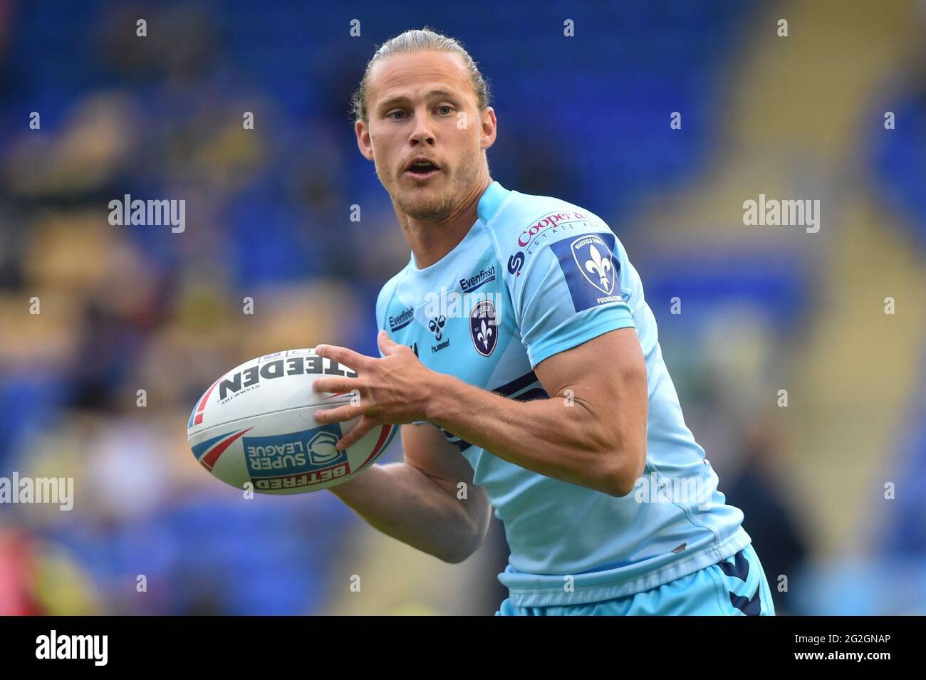 Jacob Miller (6) of Wakefield Trinity during the warm up Stock Photo ...