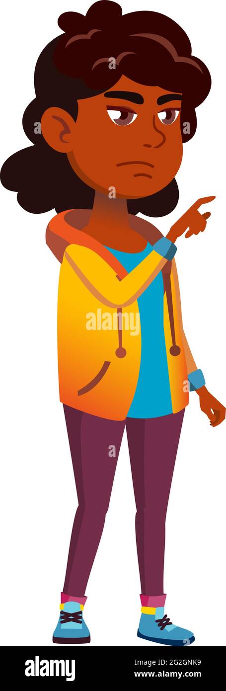 sad african girl in broken elevator cartoon vector Stock Vector Image ...
