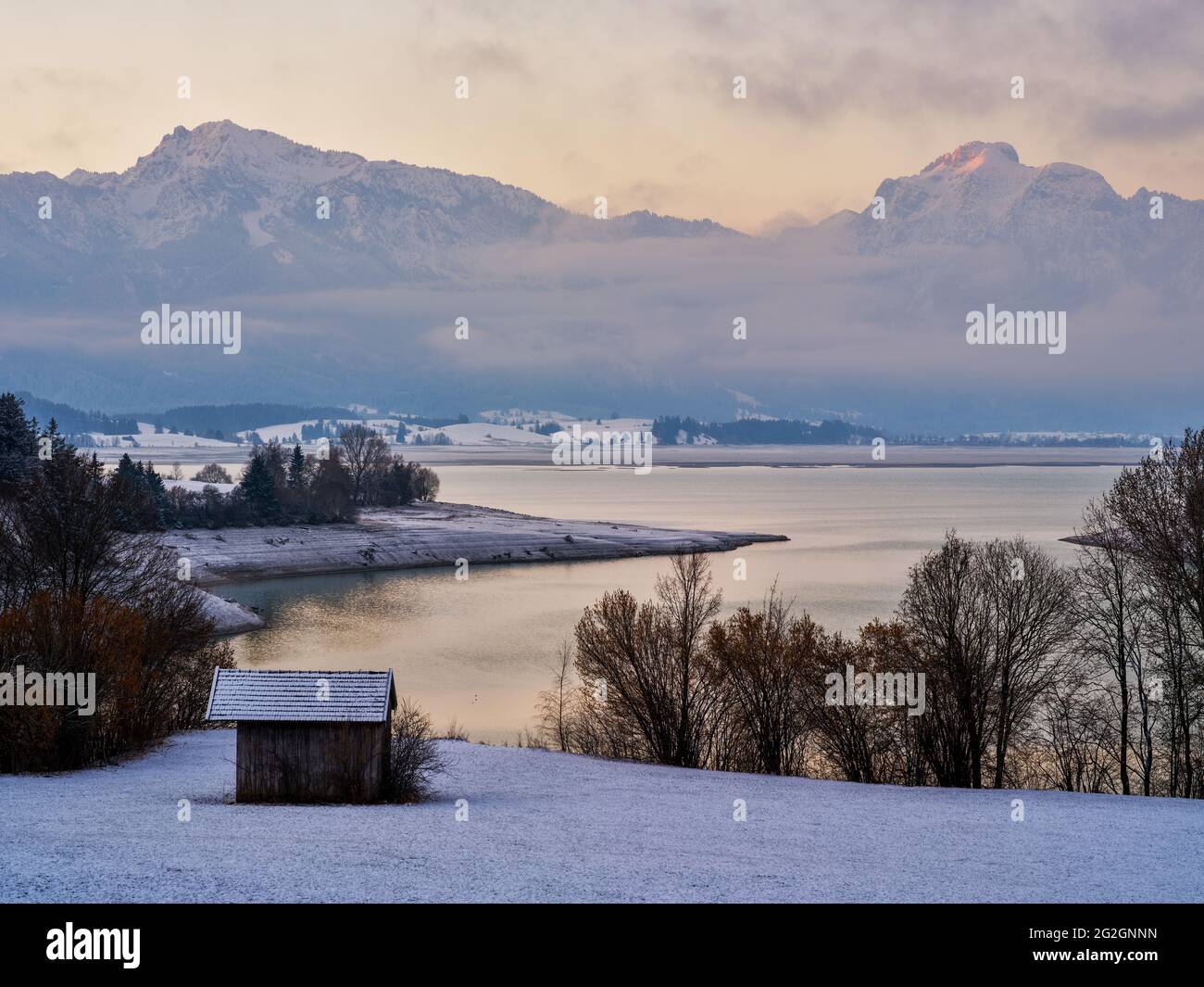 Winter at the Forggensee Stock Photo - Alamy