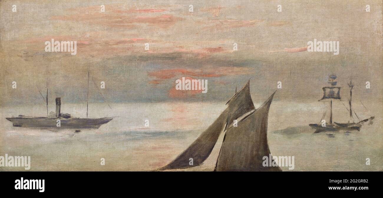 Edouard Manet - Boats at Sea Sunset Stock Photo - Alamy