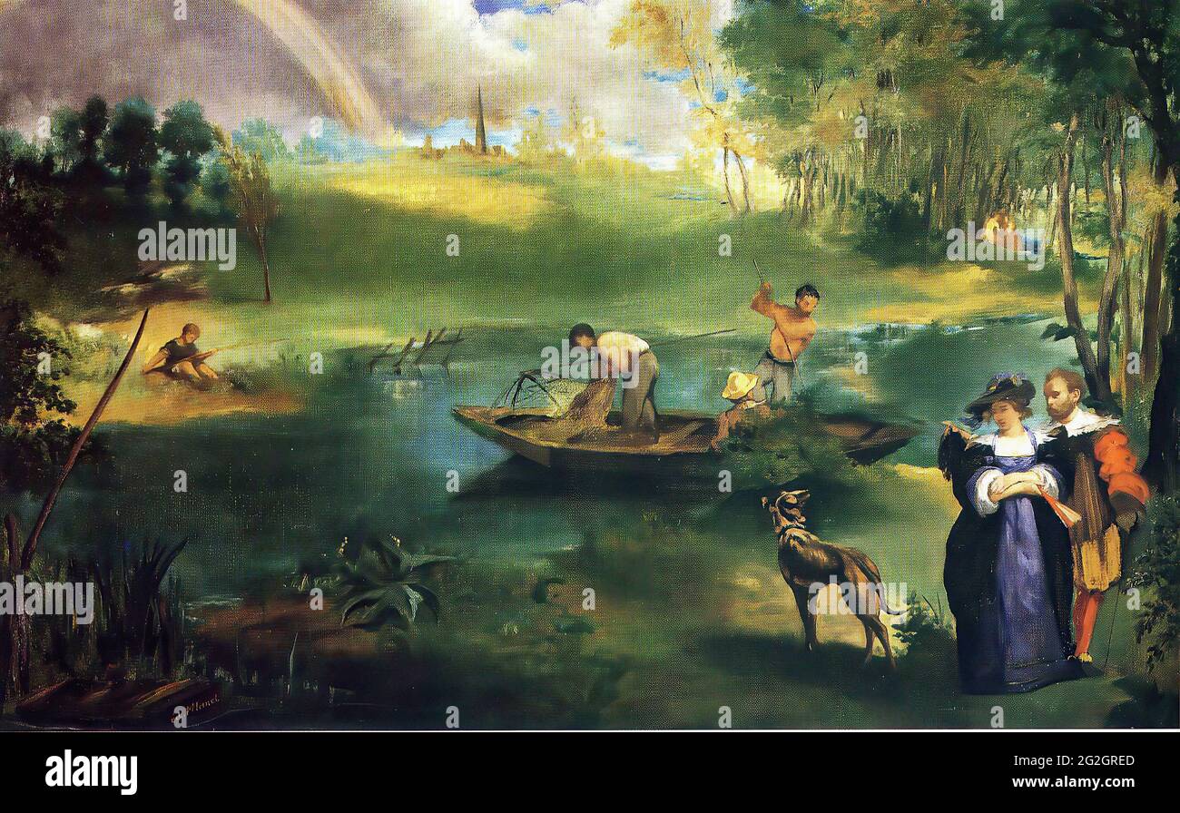 Edouard Manet - Fishing C 1863 Stock Photo - Alamy