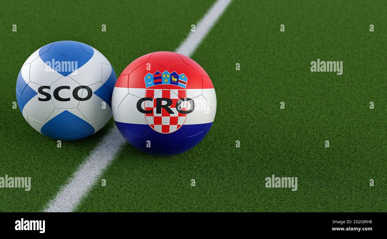 Scotland vs. Croatia Soccer Match - Leather balls in Scotland and ...