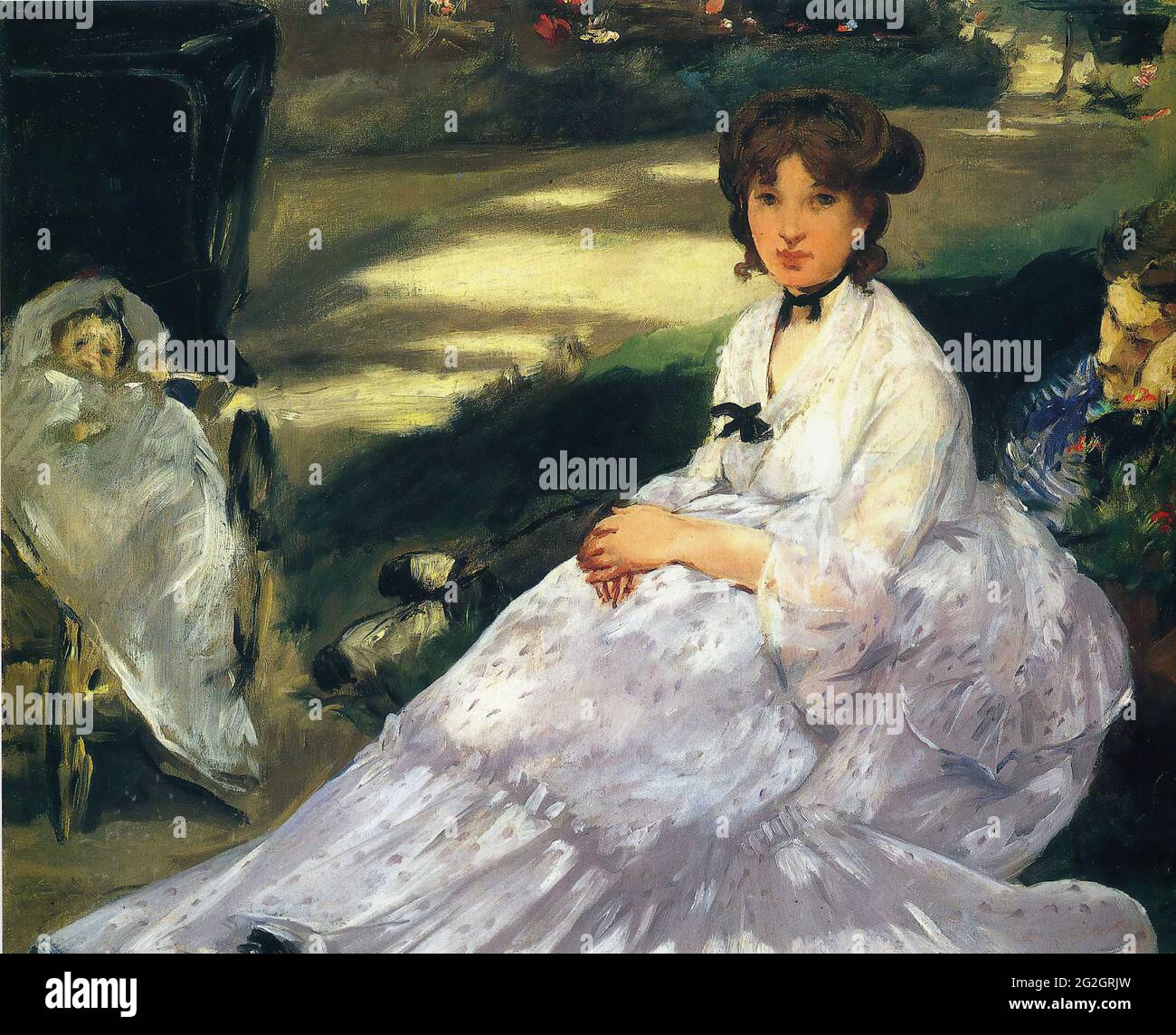 Edouard Manet - in Garden 1870 Stock Photo - Alamy