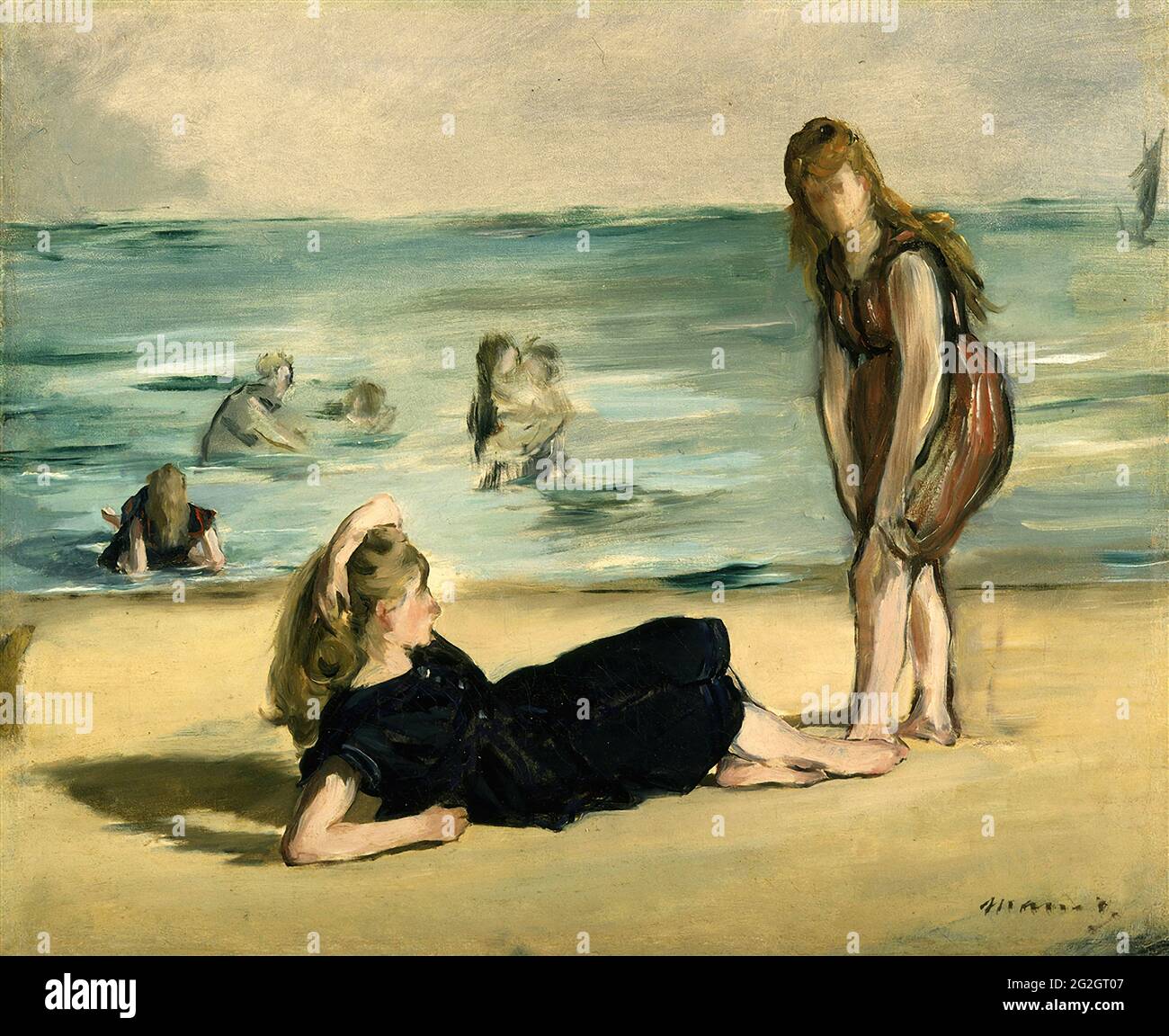 Edouard Manet - on the Beach Stock Photo - Alamy